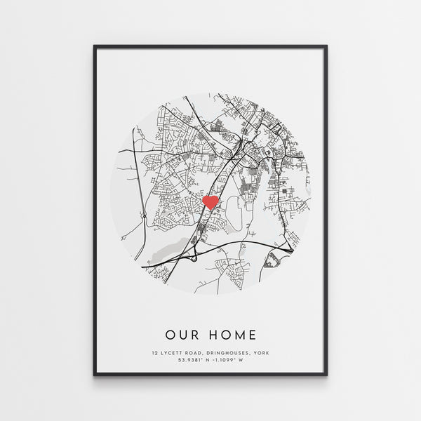 Our Home Map Print – Minimal Wall