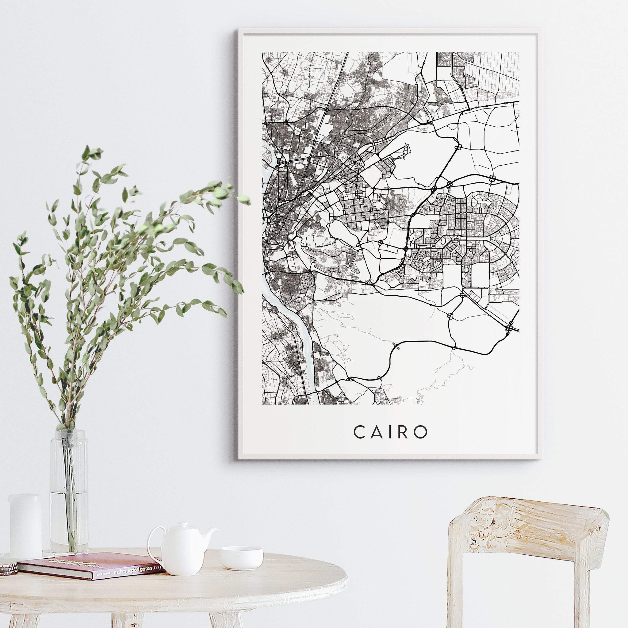 Cairo Map Print - Egypt – Minimal Wall