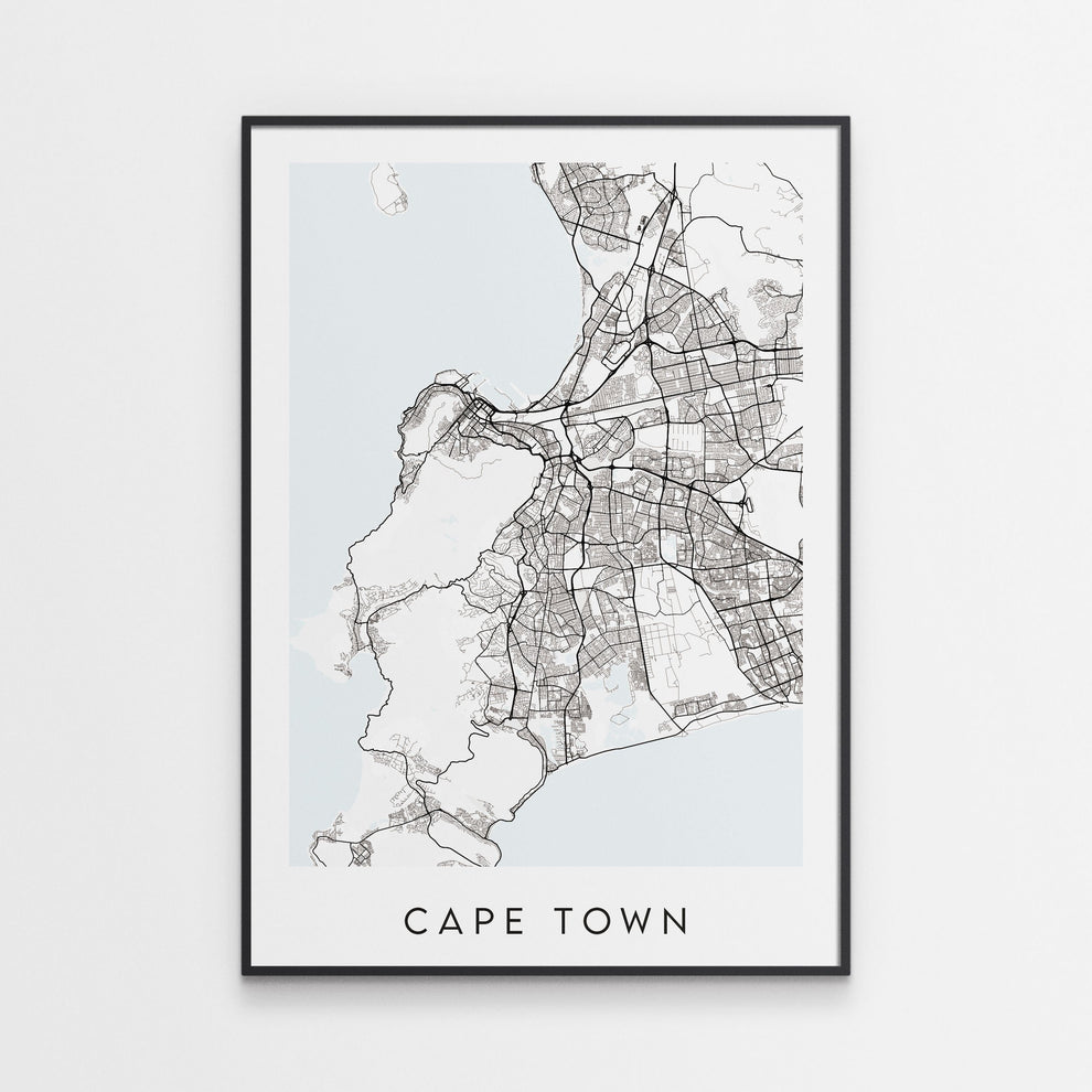Cape Town Map Print - South Africa – Minimal Wall