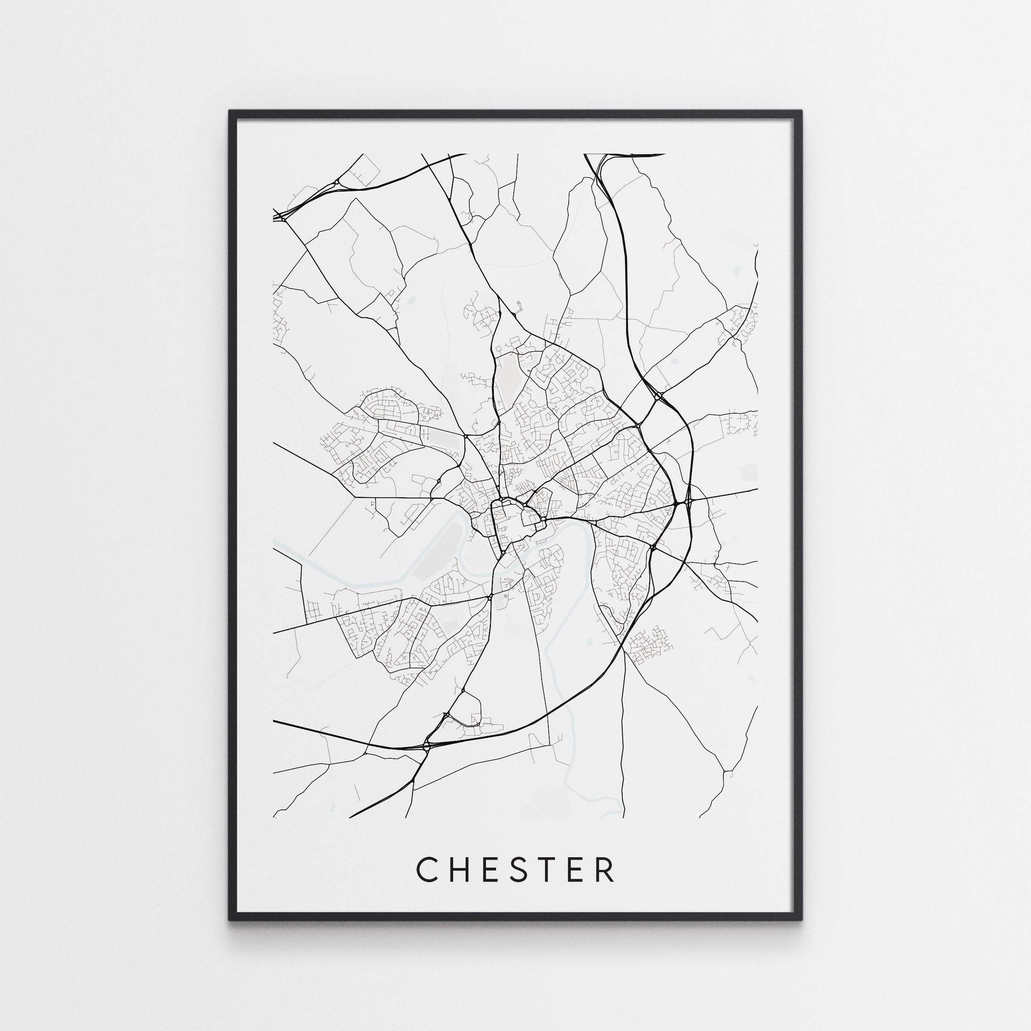 Chester Map Poster – Minimal Wall