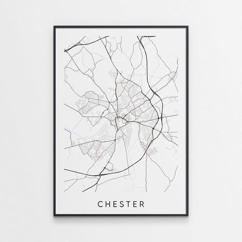 Chester Map Print – Minimal Wall