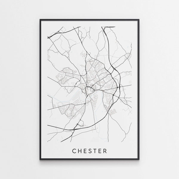 Chester Map Print – Minimal Wall