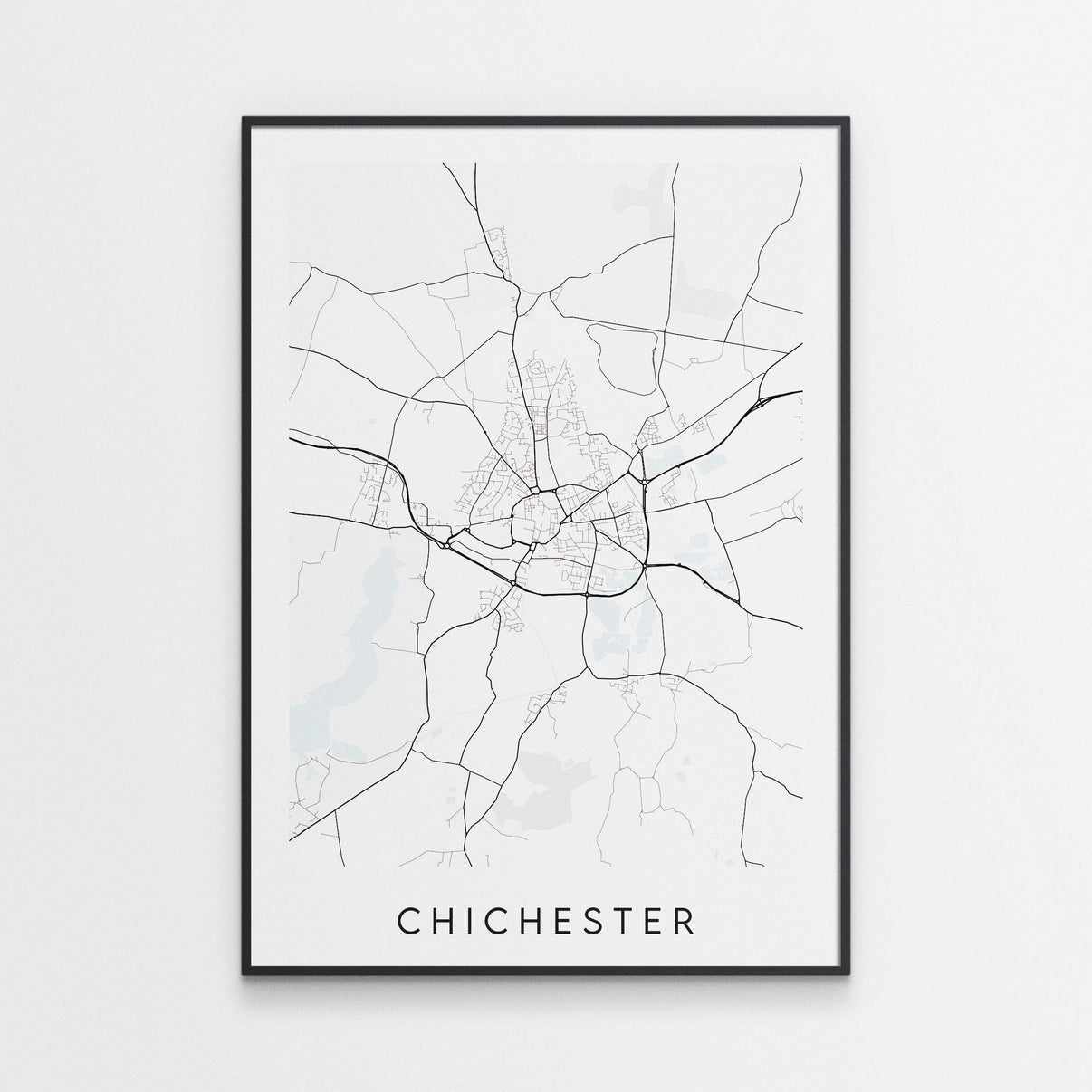 Chichester Map Print – Minimal Wall