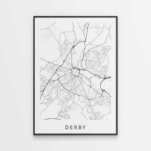 Derby Map Print – Minimal Wall