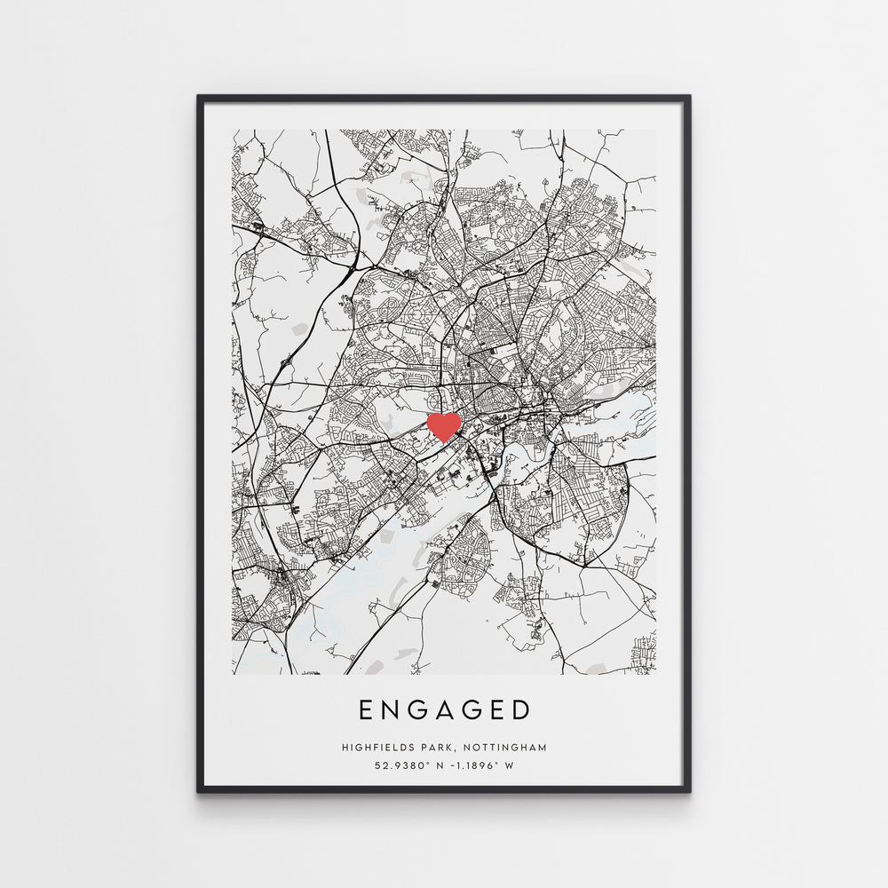 Custom Map Print - Any Location City, Town Or Village – Minimal Wall