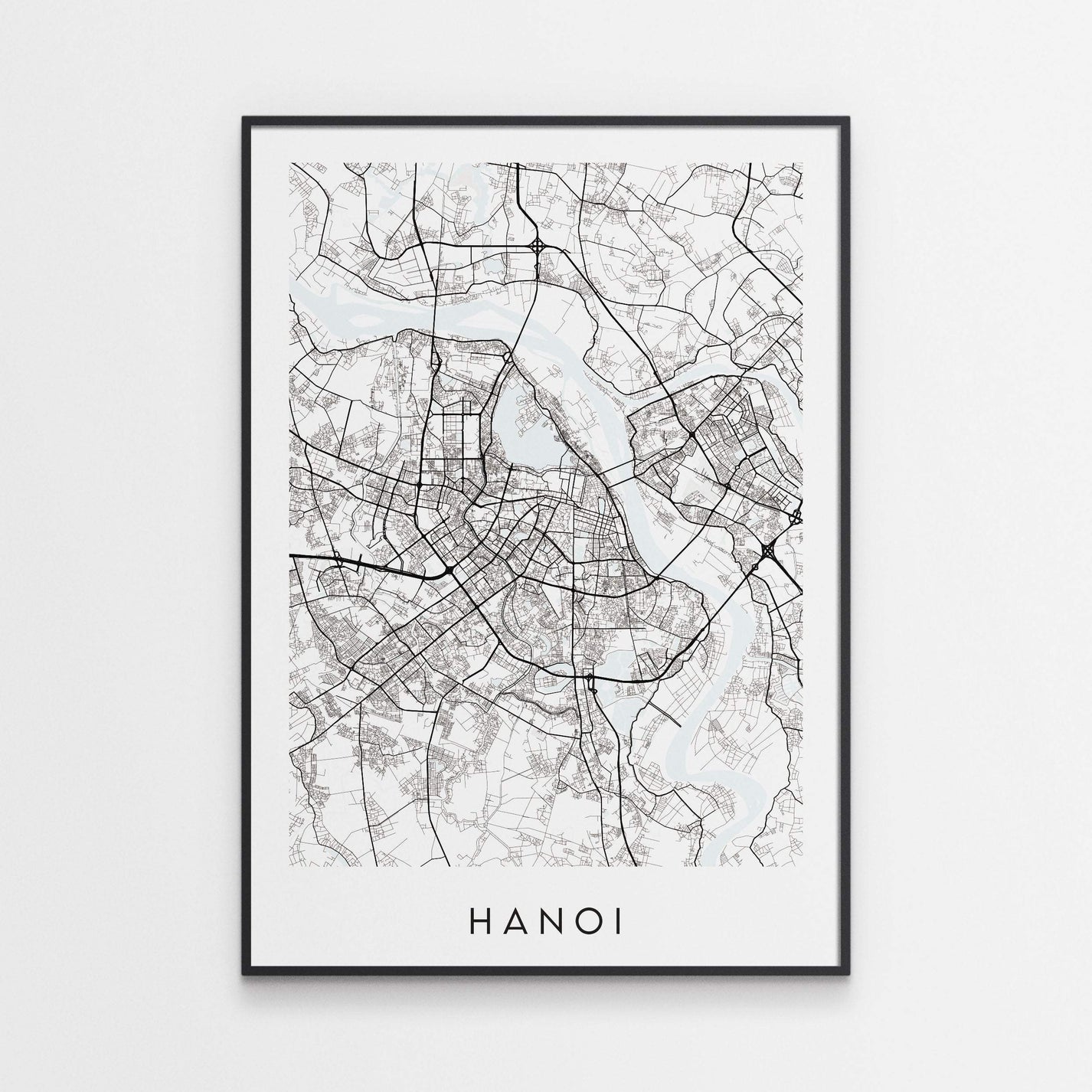 Hanoi Map Poster - Vietnam – Minimal Wall