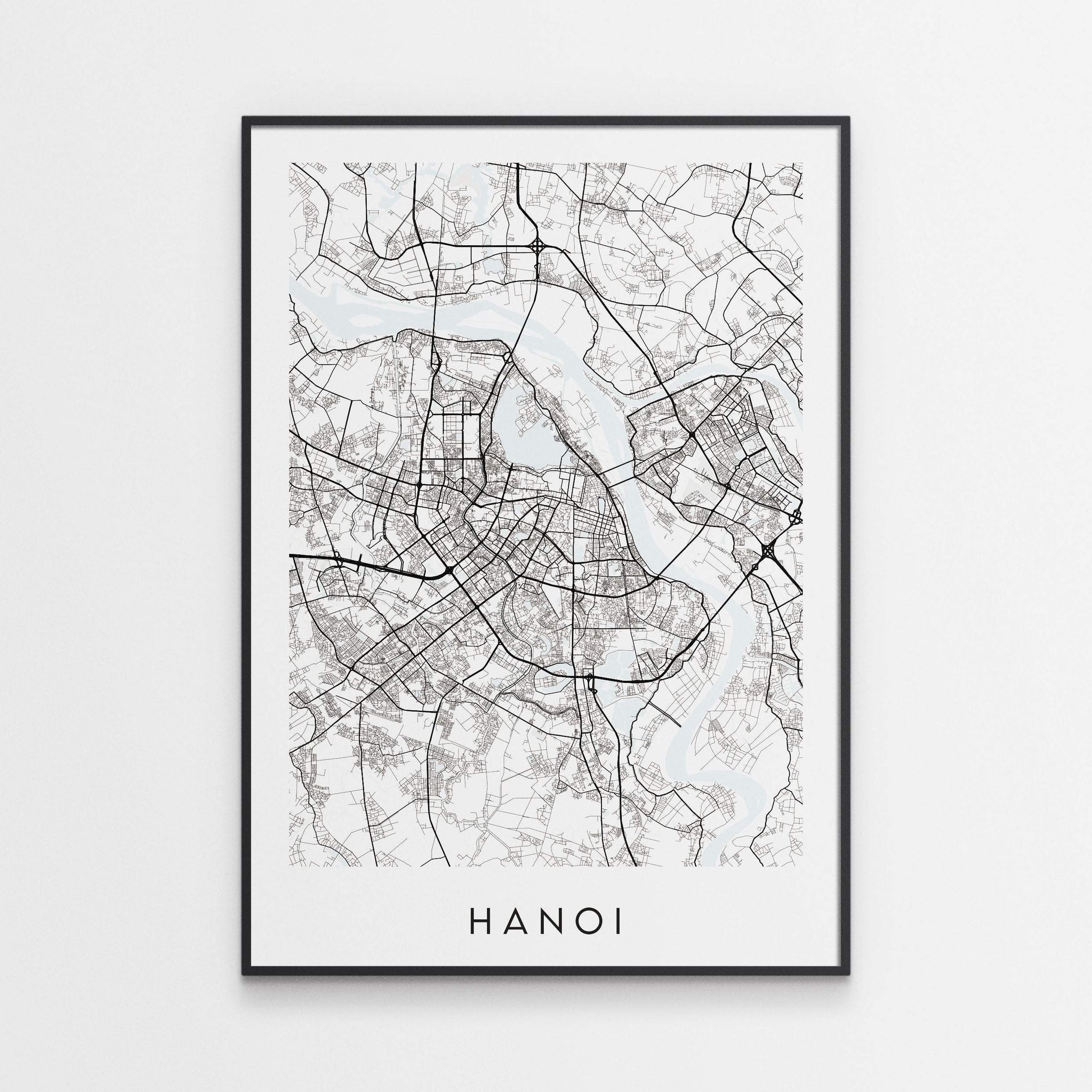Hanoi Map Poster - Vietnam – Minimal Wall