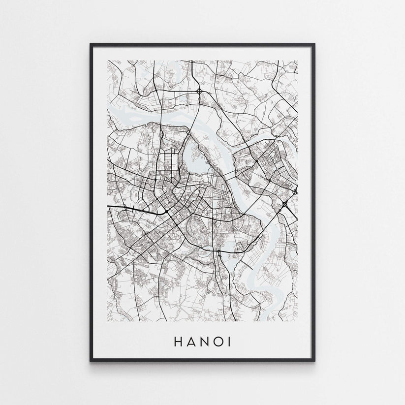Hanoi Map Poster - Vietnam – Minimal Wall