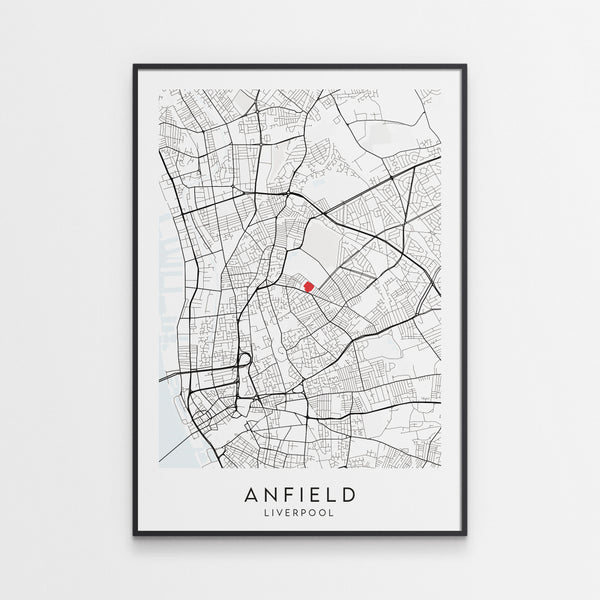 Liverpool FC Poster - Anfield Stadium Football Map – Minimal Wall