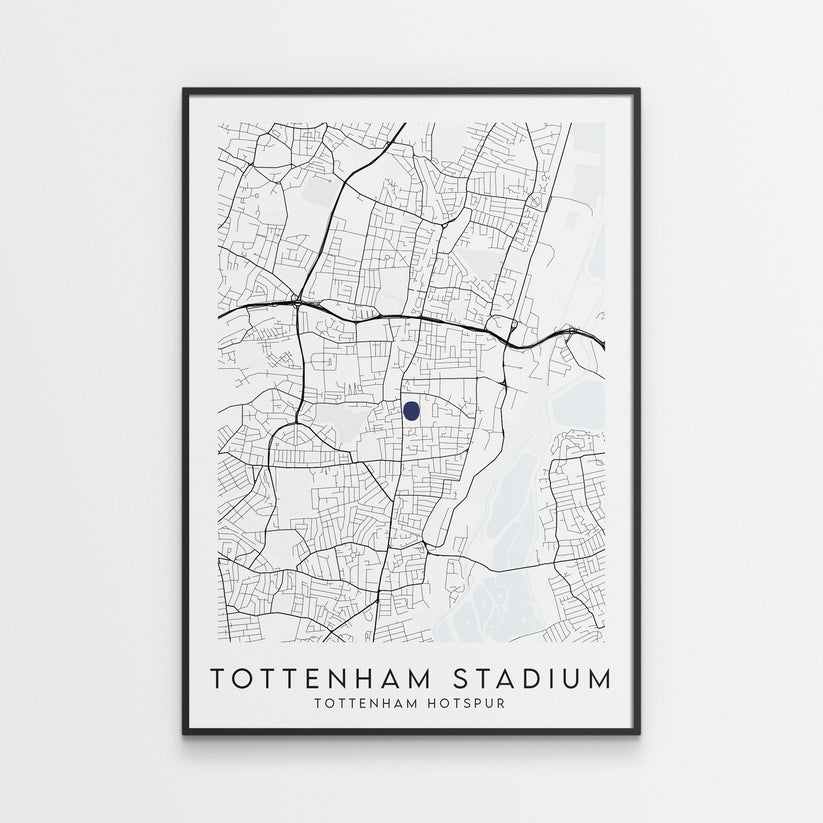 Tottenham Hotspur Poster - Spurs Stadium Football Map – Minimal Wall