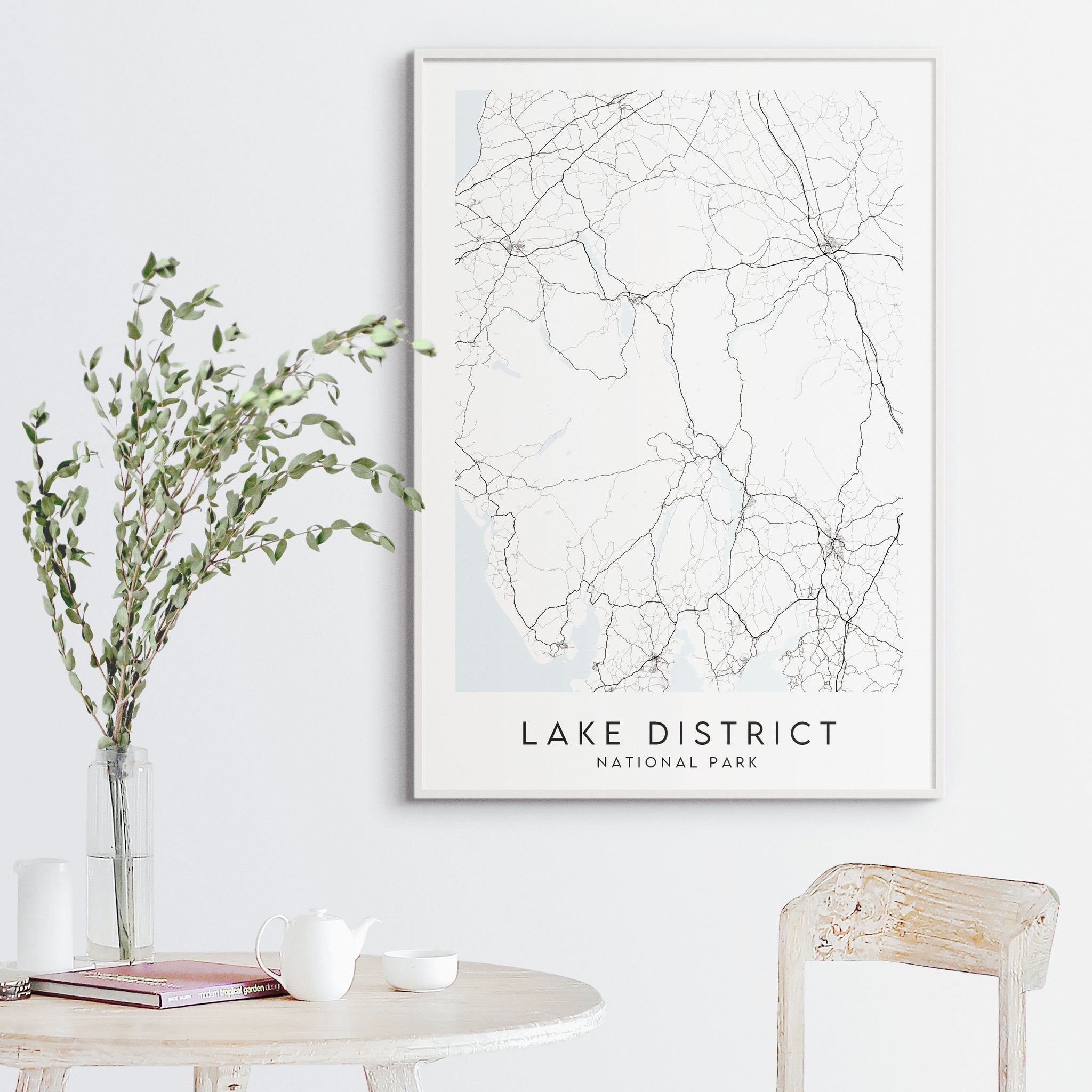 Lake District National Park Map Print – Minimal Wall