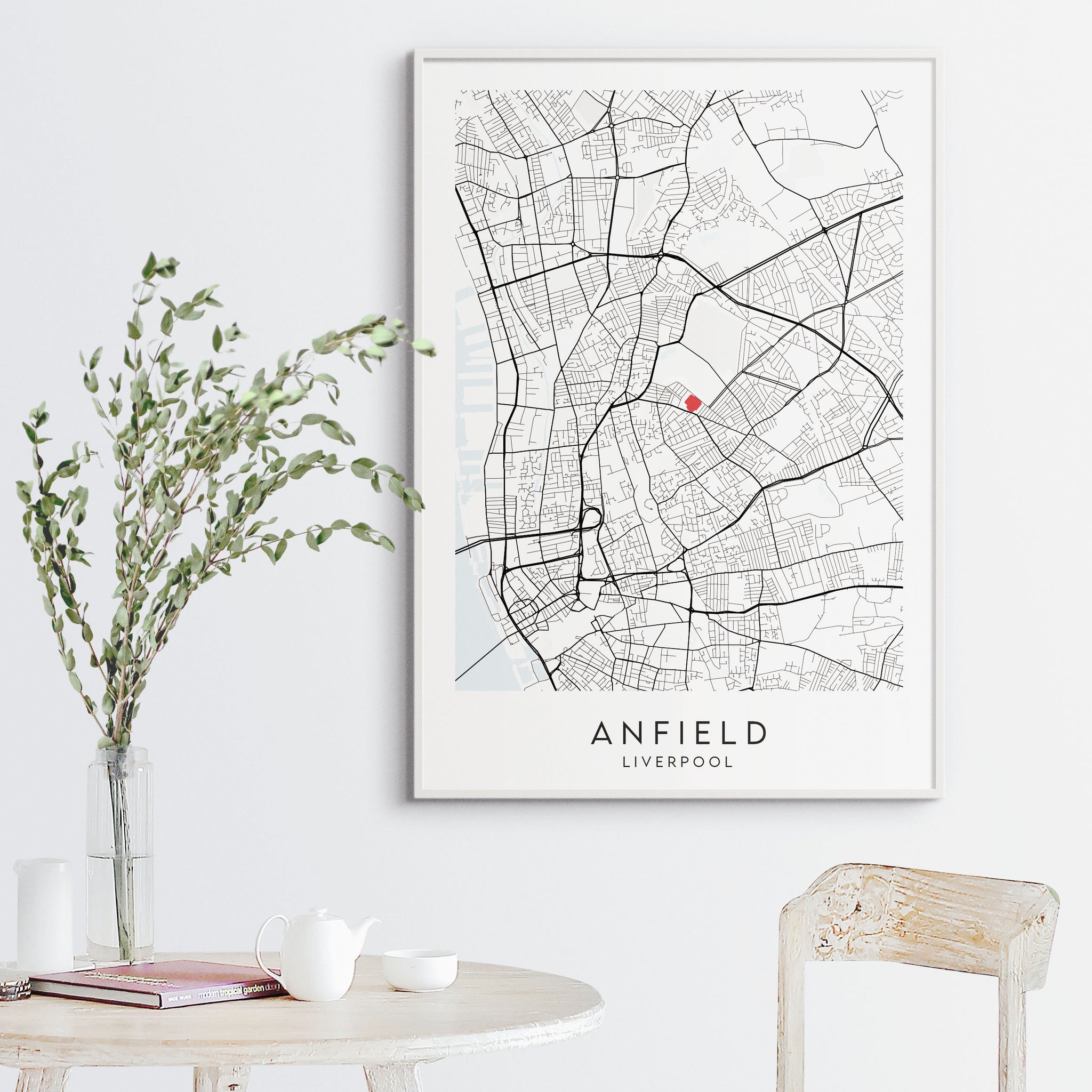 Liverpool FC Poster - Anfield Stadium Football Map – Minimal Wall