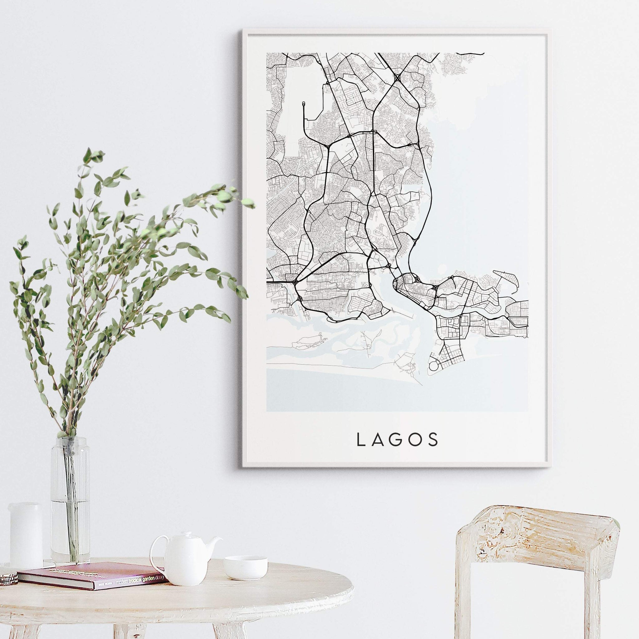 Lagos Map Poster - Nigeria – Minimal Wall