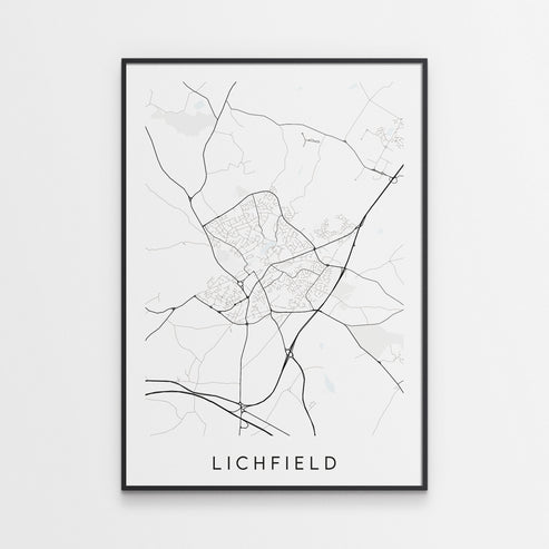 Lichfield Map Print – Minimal Wall