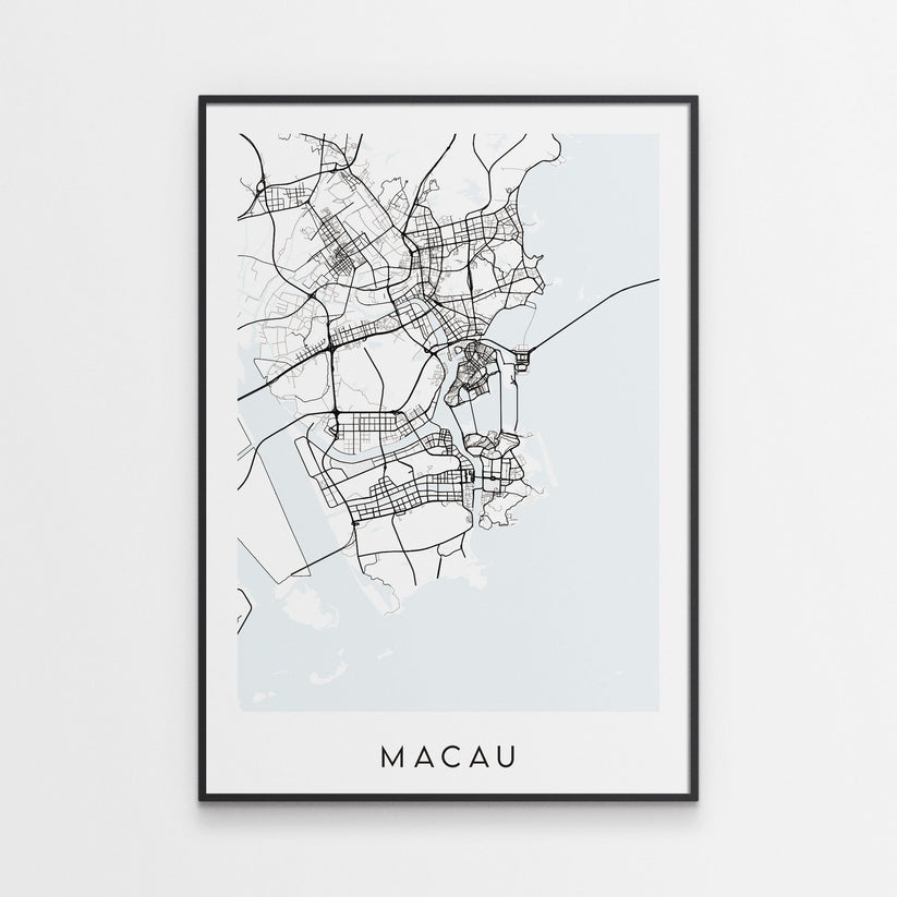 Macau Map Print – Minimal Wall