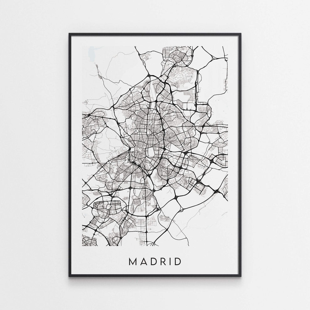Madrid Map Poster - Spain – Minimal Wall