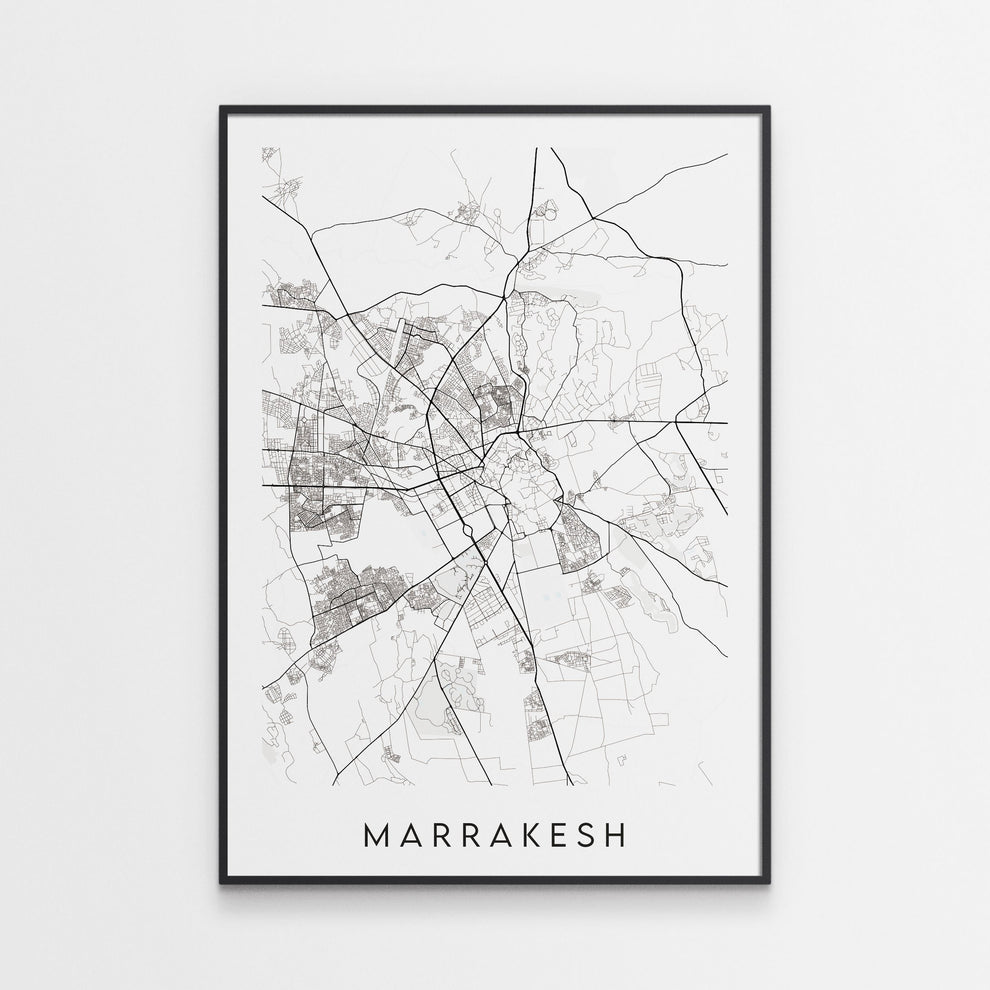 Marrakesh Map Poster - Morocco – Minimal Wall