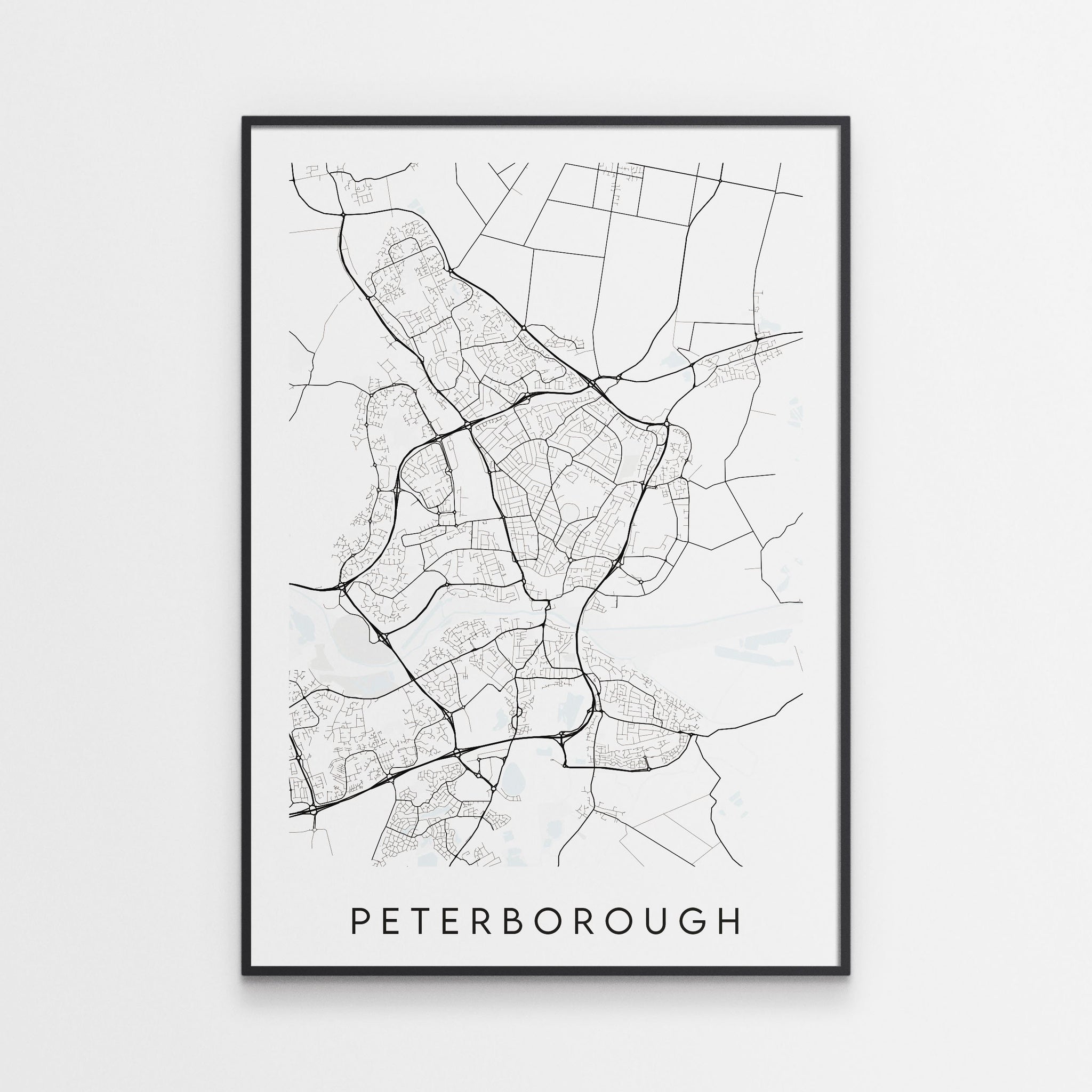 Peterborough Map Poster – Minimal Wall