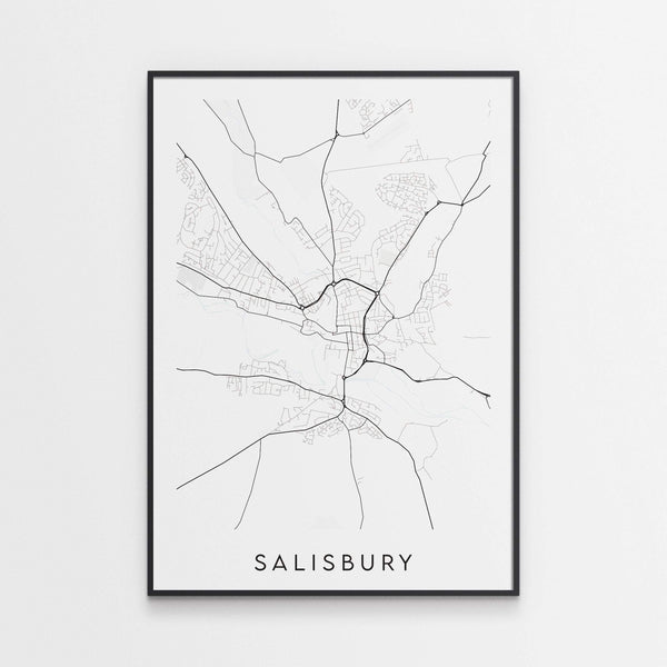 Salisbury Map Print – Minimal Wall