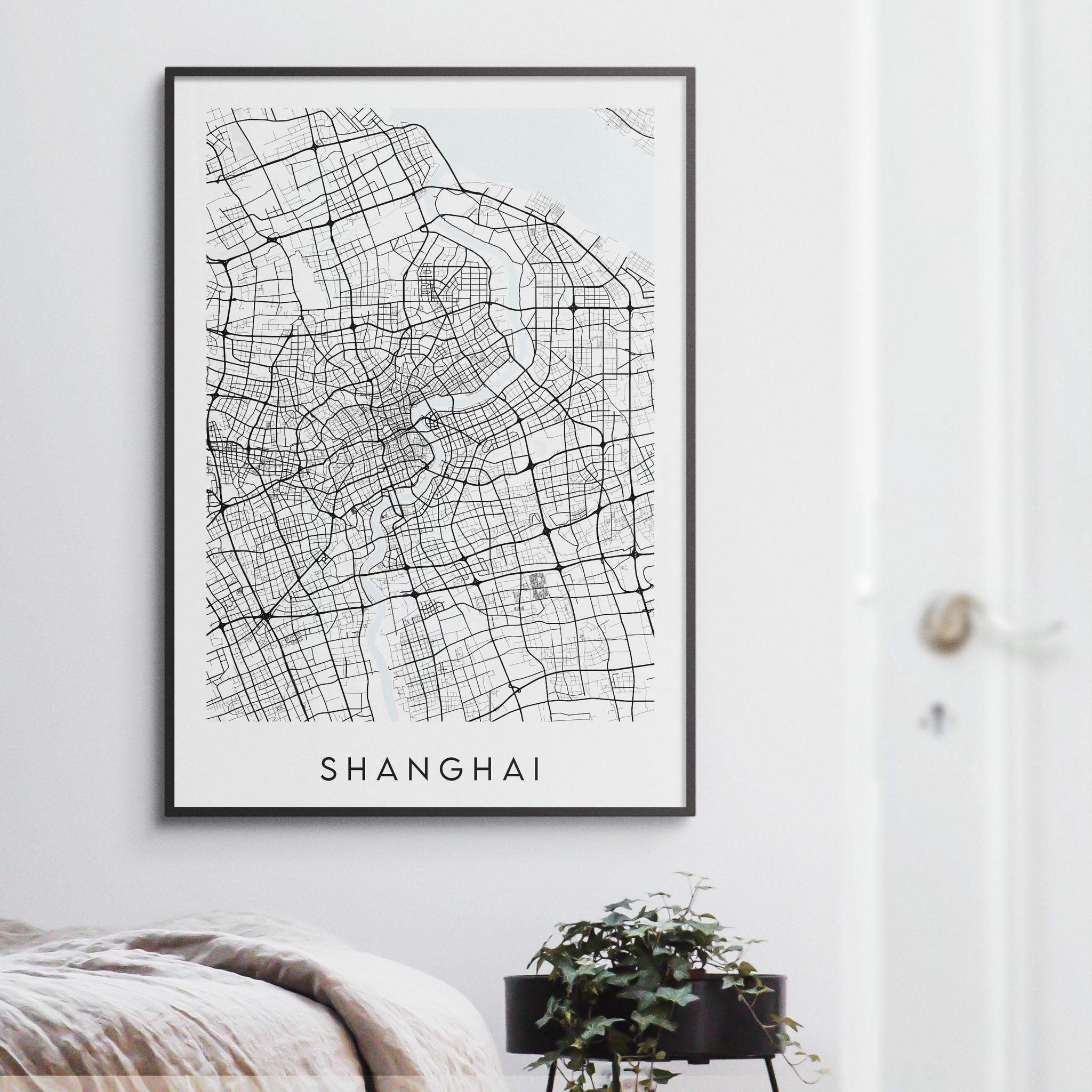 Shanghai Map Print - China – Minimal Wall