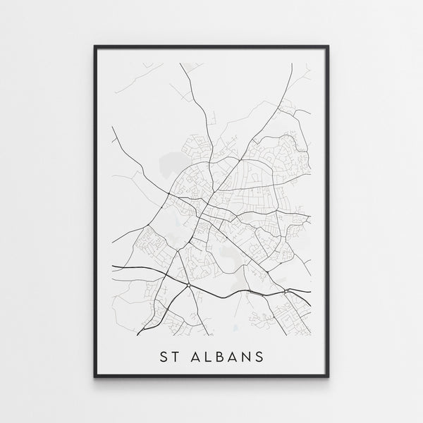 St Albans Map Print – Minimal Wall