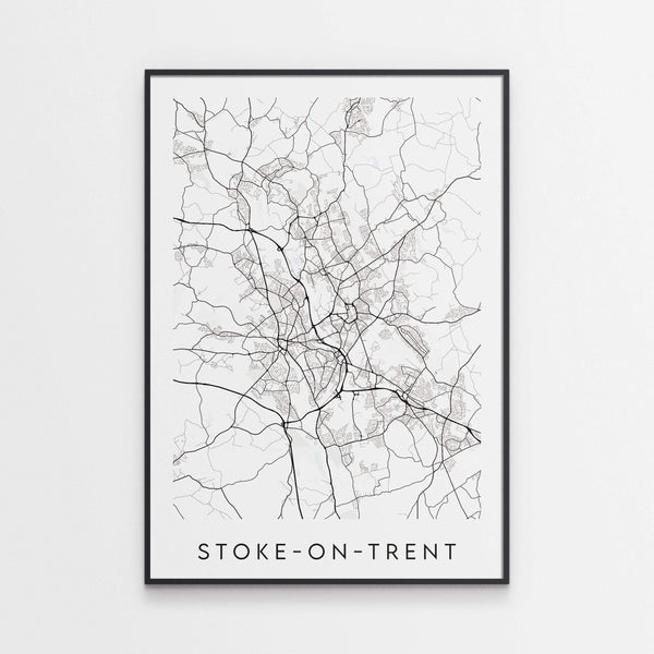 Stoke-on-Trent Map Print – Minimal Wall