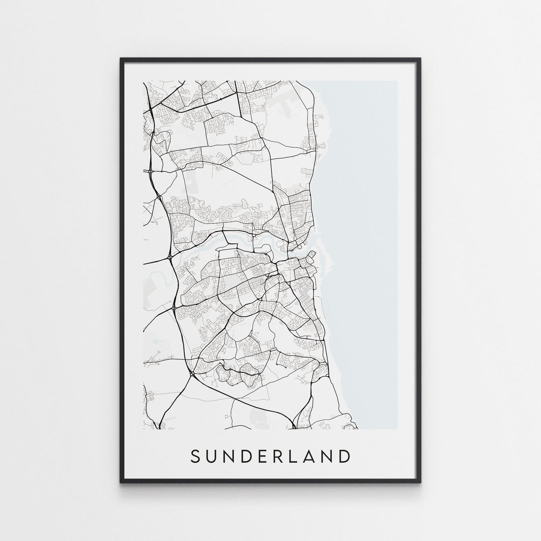 Sunderland Map Print – Minimal Wall