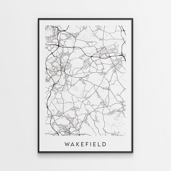 Wakefield Map Print – Minimal Wall