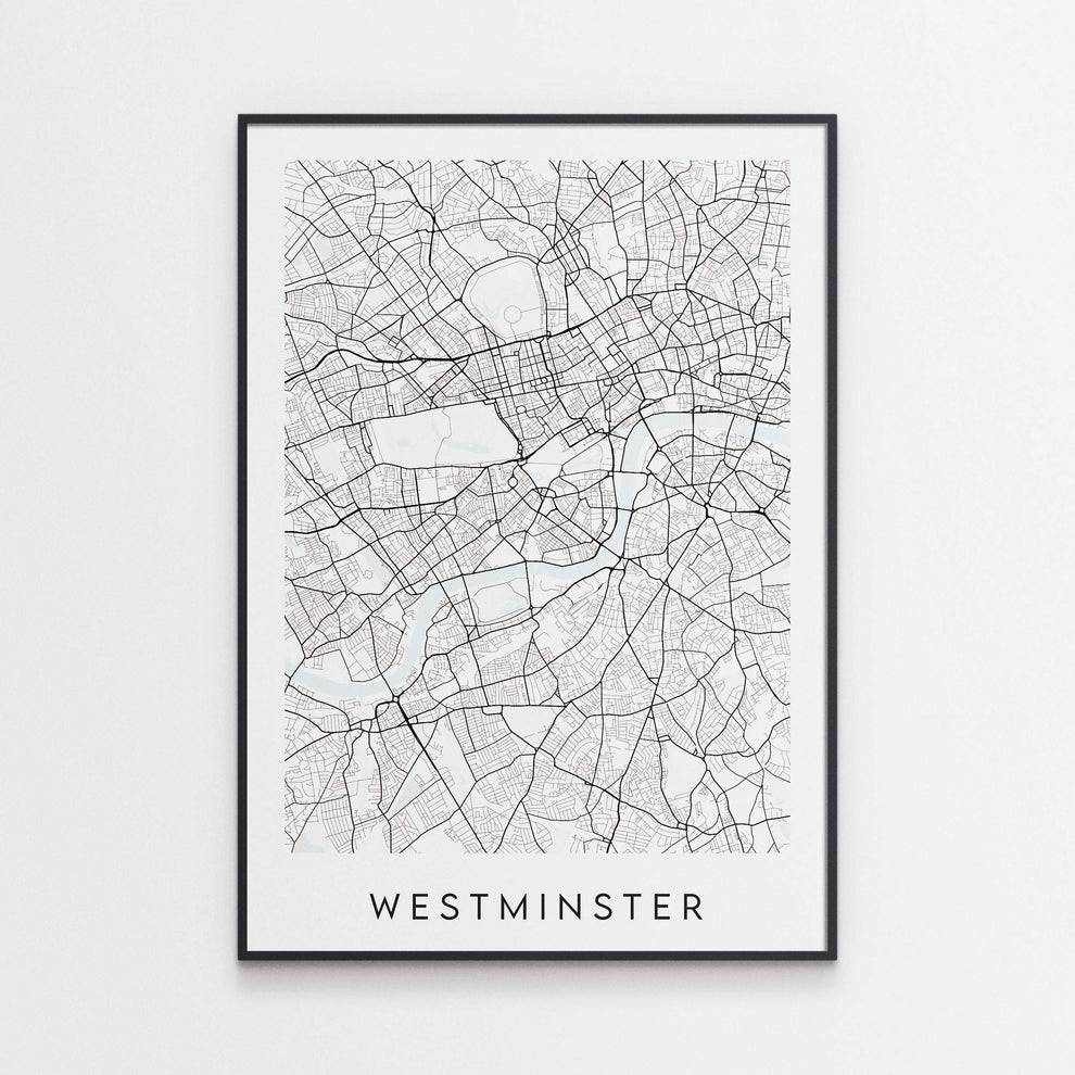 Westminster Map Poster - London – Minimal Wall